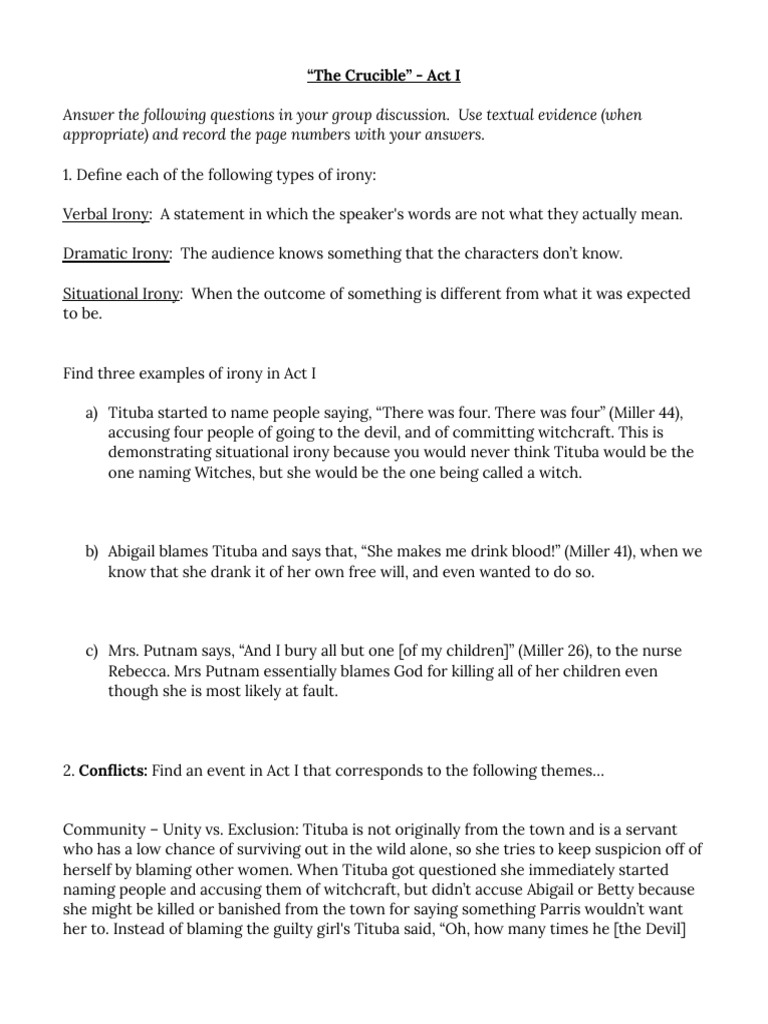 Act I Discussion Questions | PDF | Mystery, Thriller & Crime Fiction ...