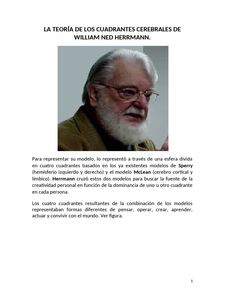 4 - La Teoría de Los Cuadrantes Cerebrales - William Ned Herrmann | PDF ...