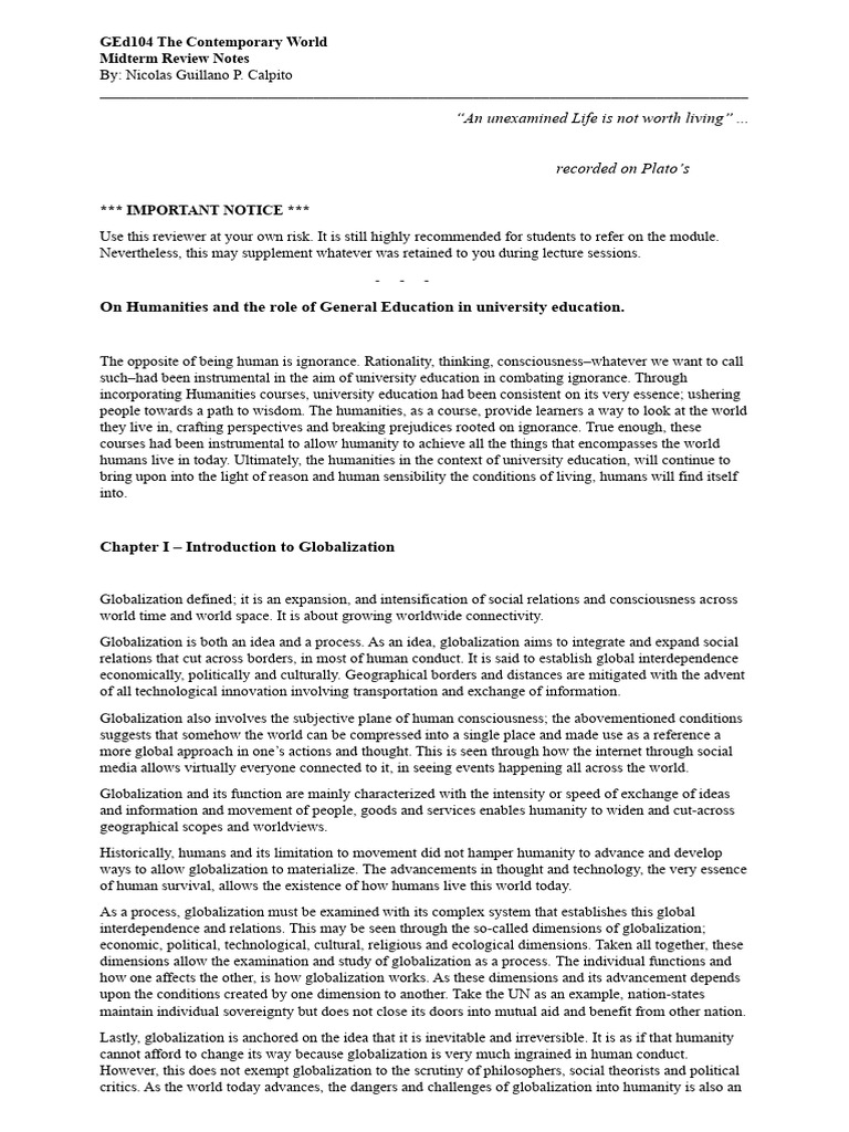 Globalization and Its Impact on Society | PDF | Globalization ...