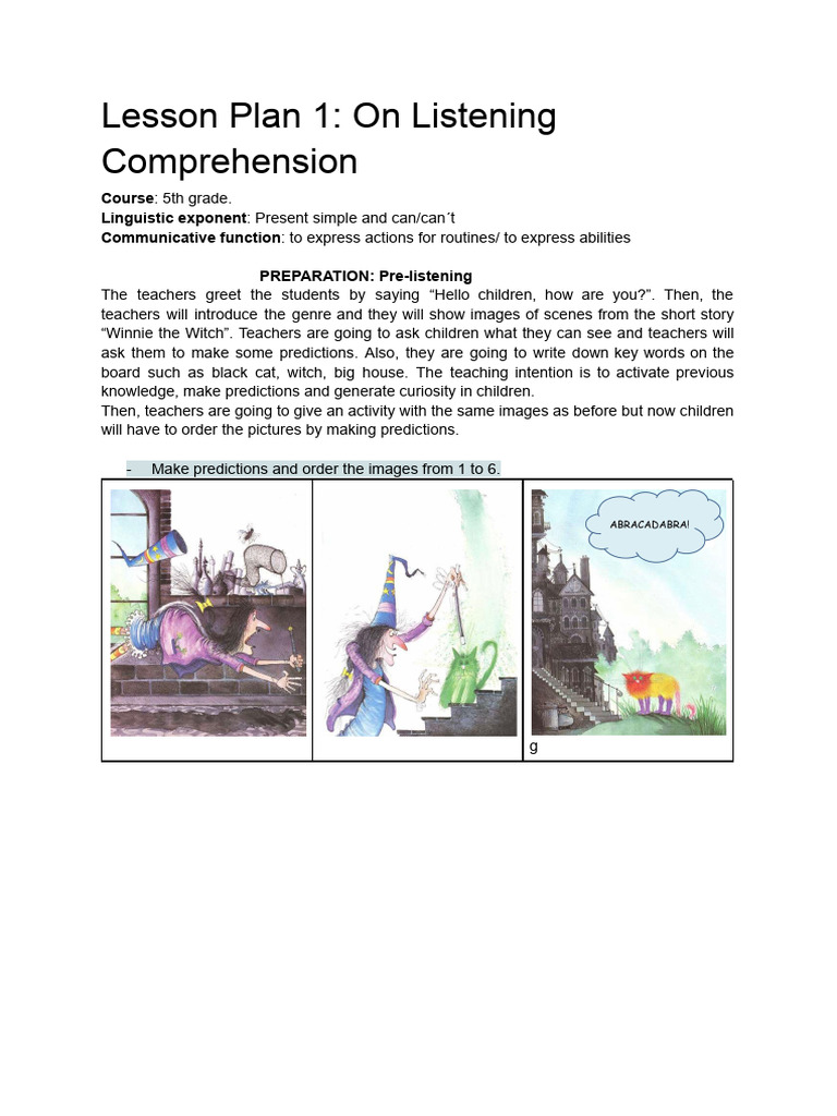 5th Grade Listening Lesson Plan | PDF | Language Arts & Discipline ...