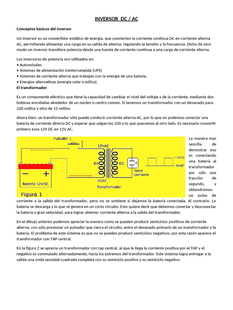 Inversor DC - Ac | PDF | Corriente alterna | Transformador