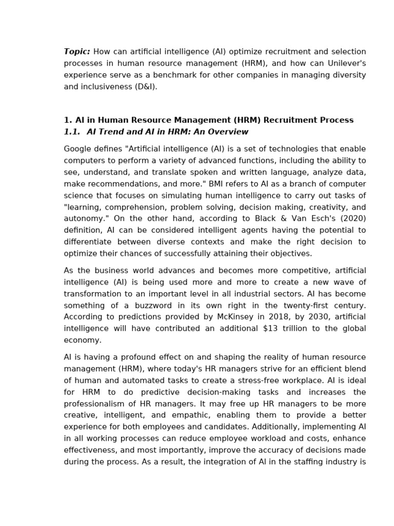 HRM - Group Work - AI and HRM | PDF | Recruitment | Artificial Intelligence