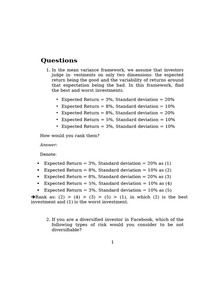 Finance - Second Assignment | PDF | Investing | Economies