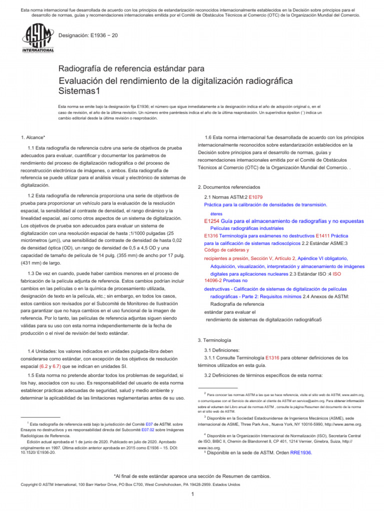 E1936 20 Standard Reference Radiograph For Evaluating The Performance ...
