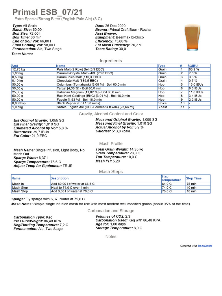 Primal Esb 0721 | PDF | Hops | Brewing
