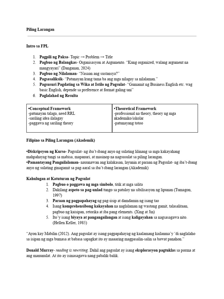 (Q. 1) FPL Reviewer | PDF
