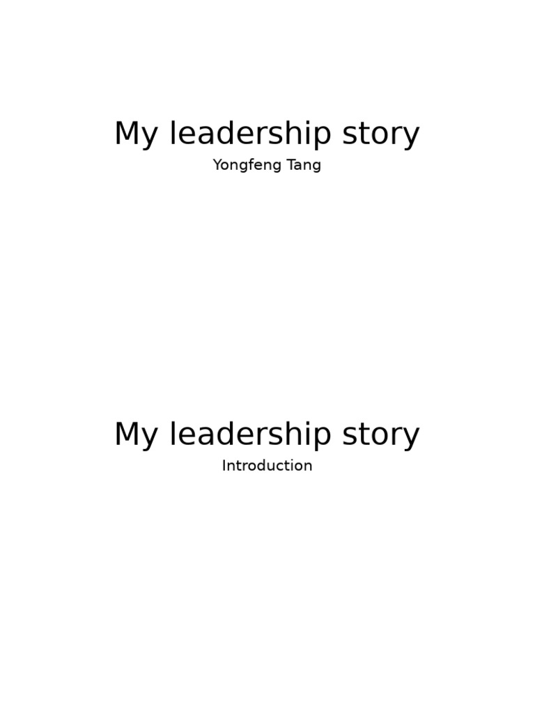 My Leadership Story | PDF