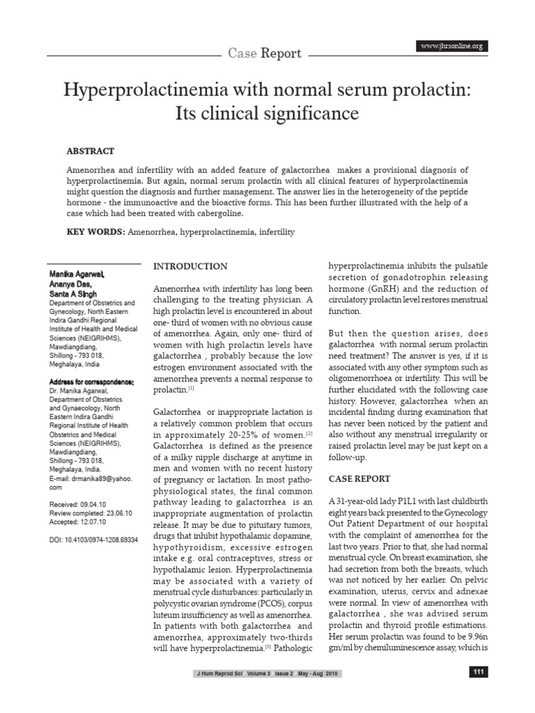 Hyperprolactinemia: Clinical Insights | PDF | Glands | Human Reproduction