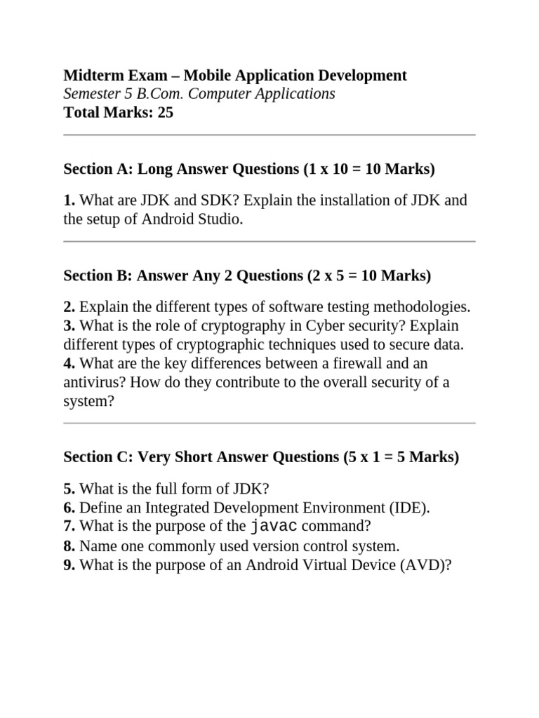 Sem5 MobileApplicationDevelopment | PDF | Business