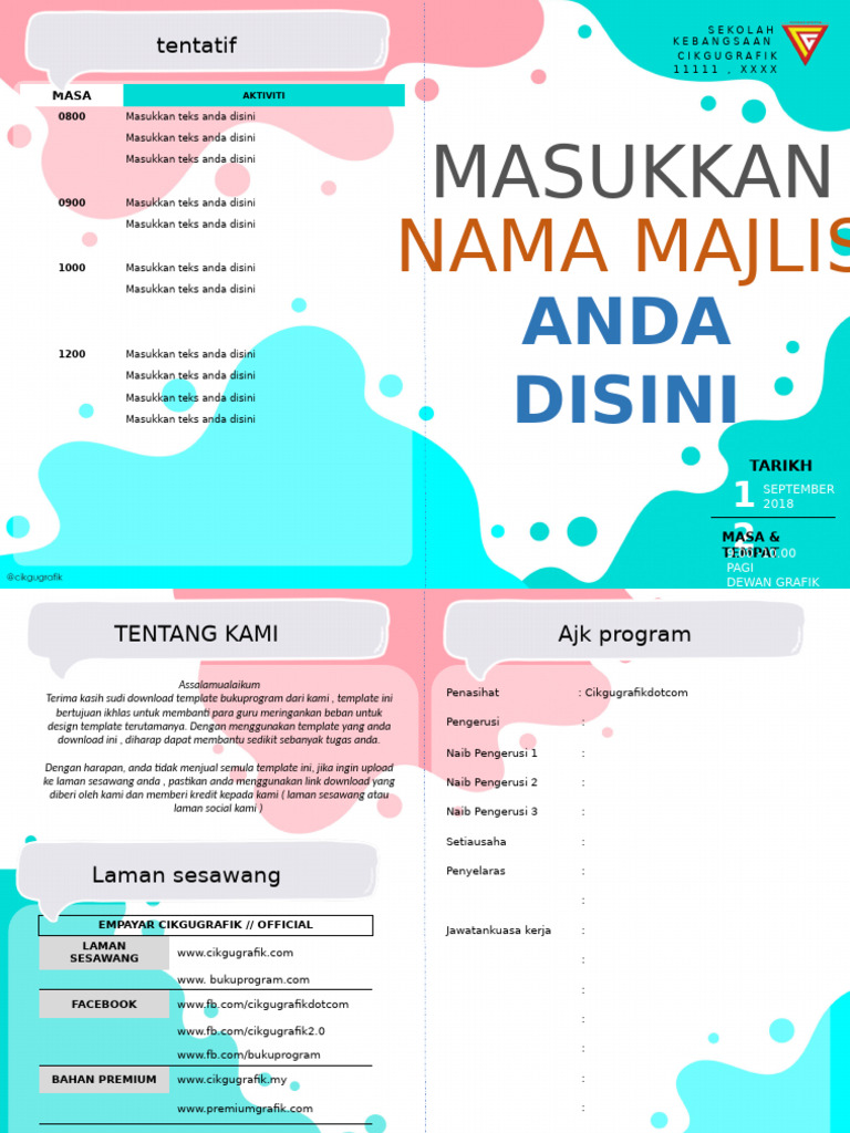 Template Buku Program Percuma PKP v5 Cikgugrafik | PDF