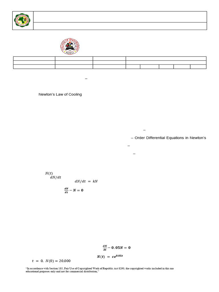MODULE 4 First - Order Equation Application | PDF | Electrical Network ...