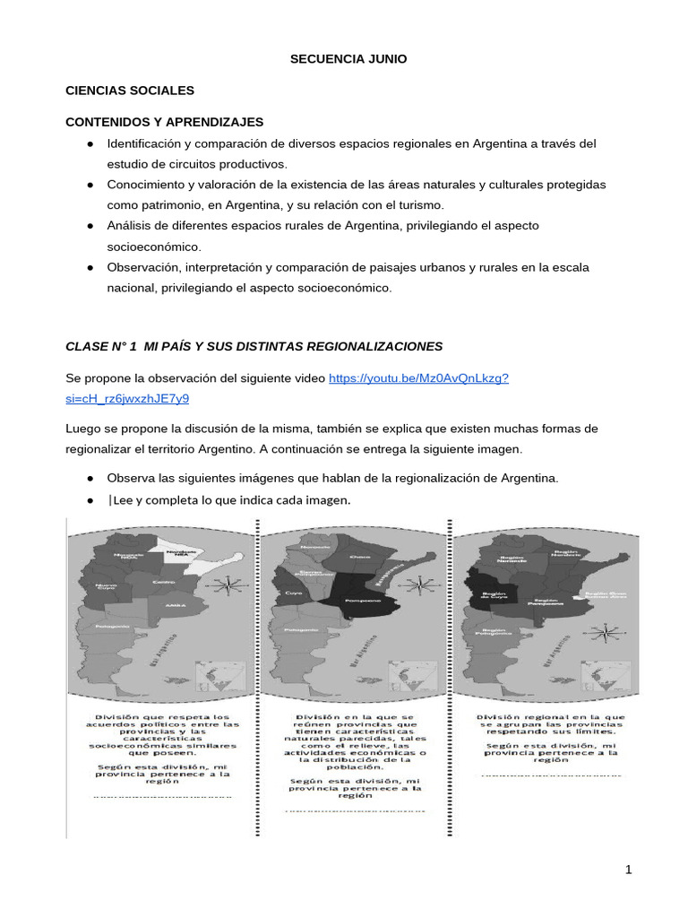 Espacios Regionales en Argentina para 5to Grado | PDF | Juegos y ...
