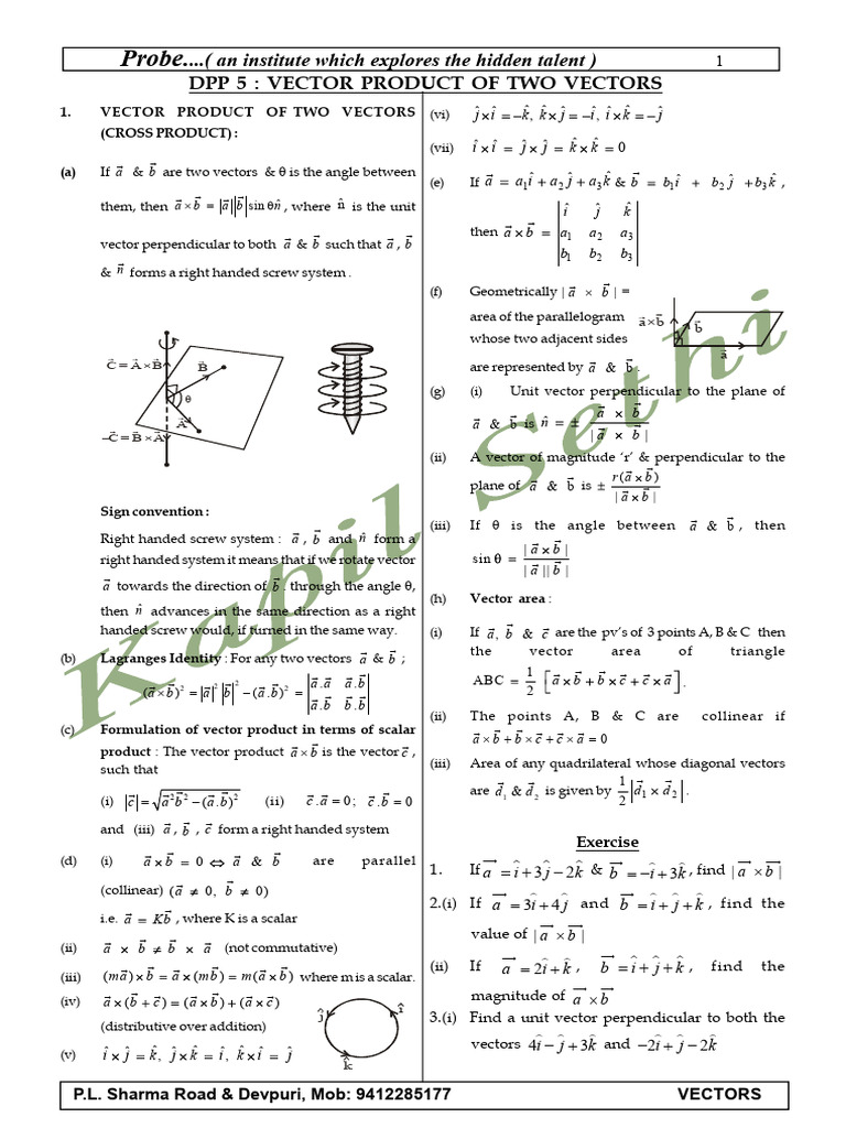 DPP 5 (Vectors) | PDF | Euclidean Vector | Area