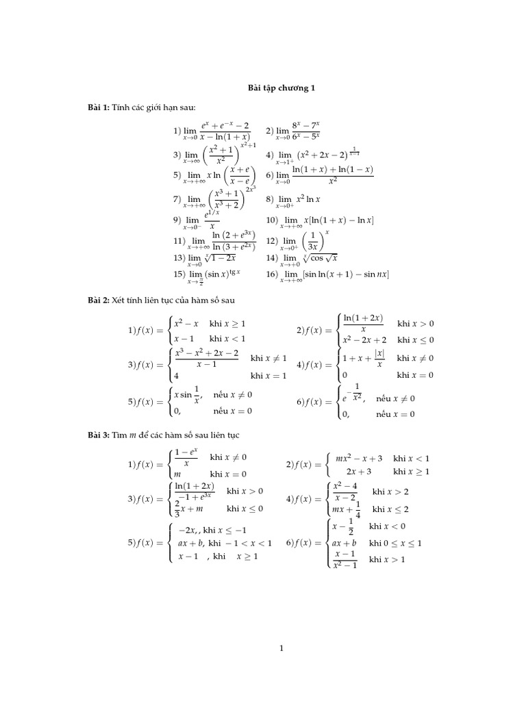 Toan CC2 BT Chuong1 | PDF