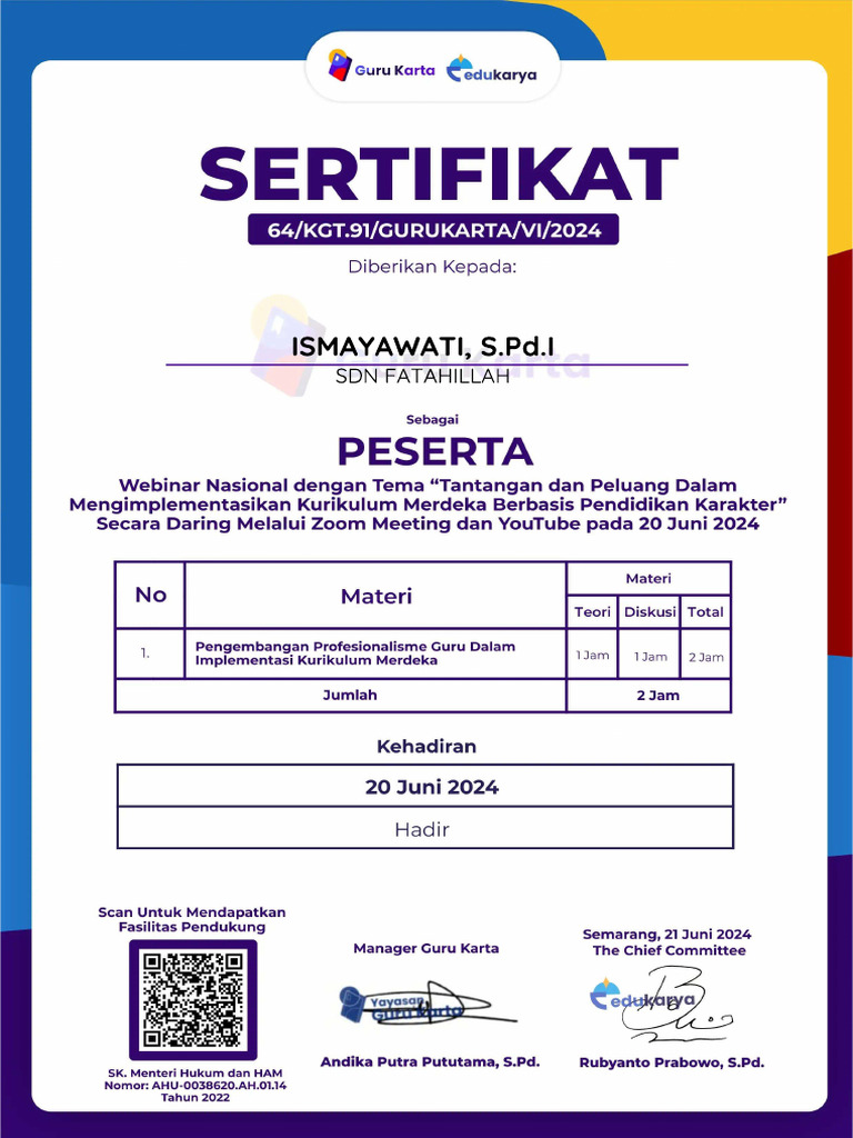 Sertifikat 2024 | PDF