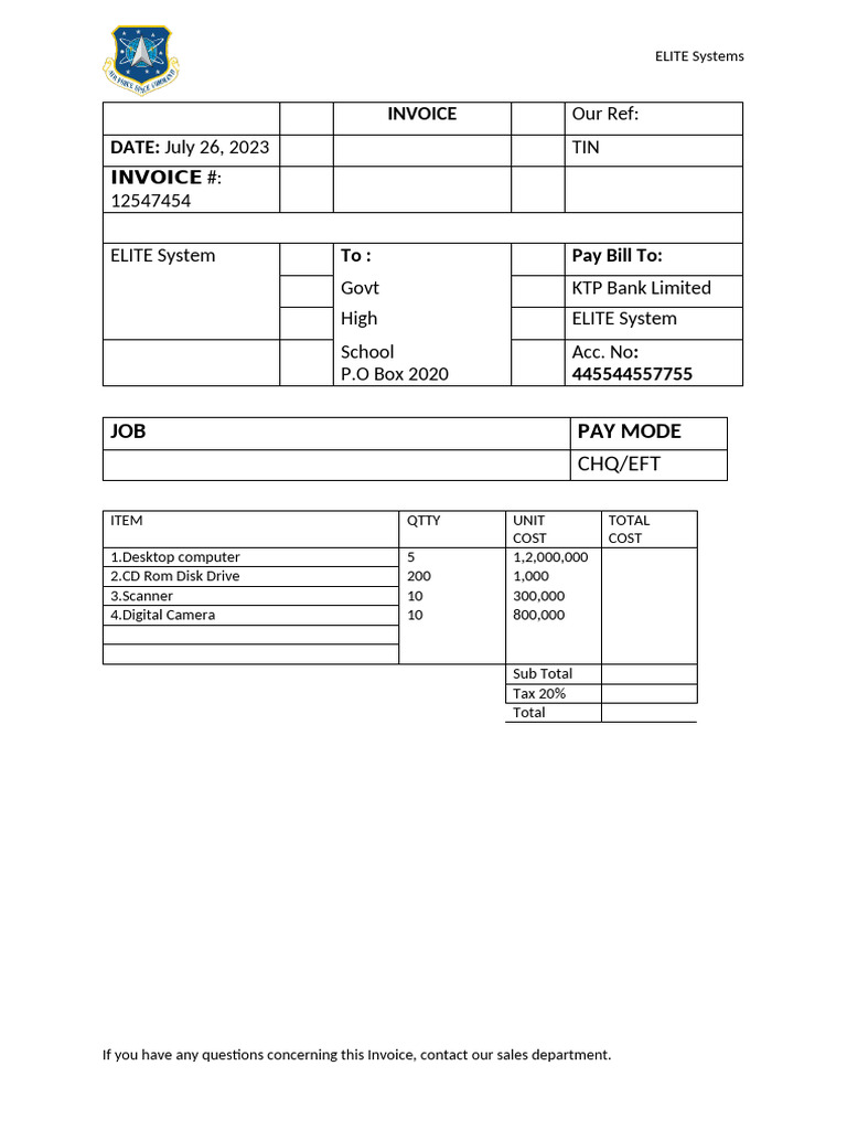INVOICE | PDF | Finance & Money Management | Computers