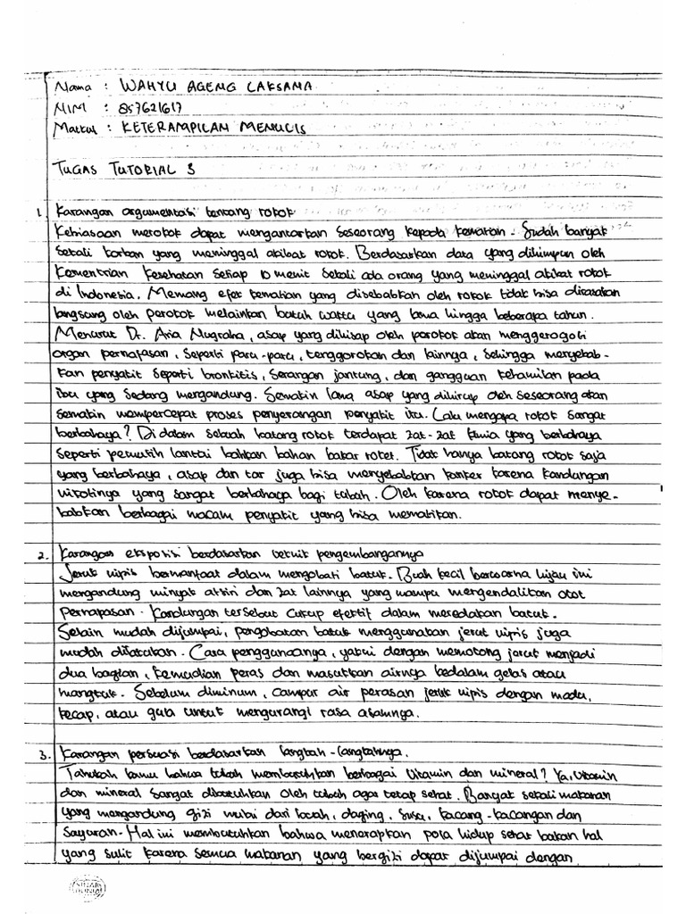 Tugas Tutorial 3 Keterampilan Menulis | PDF