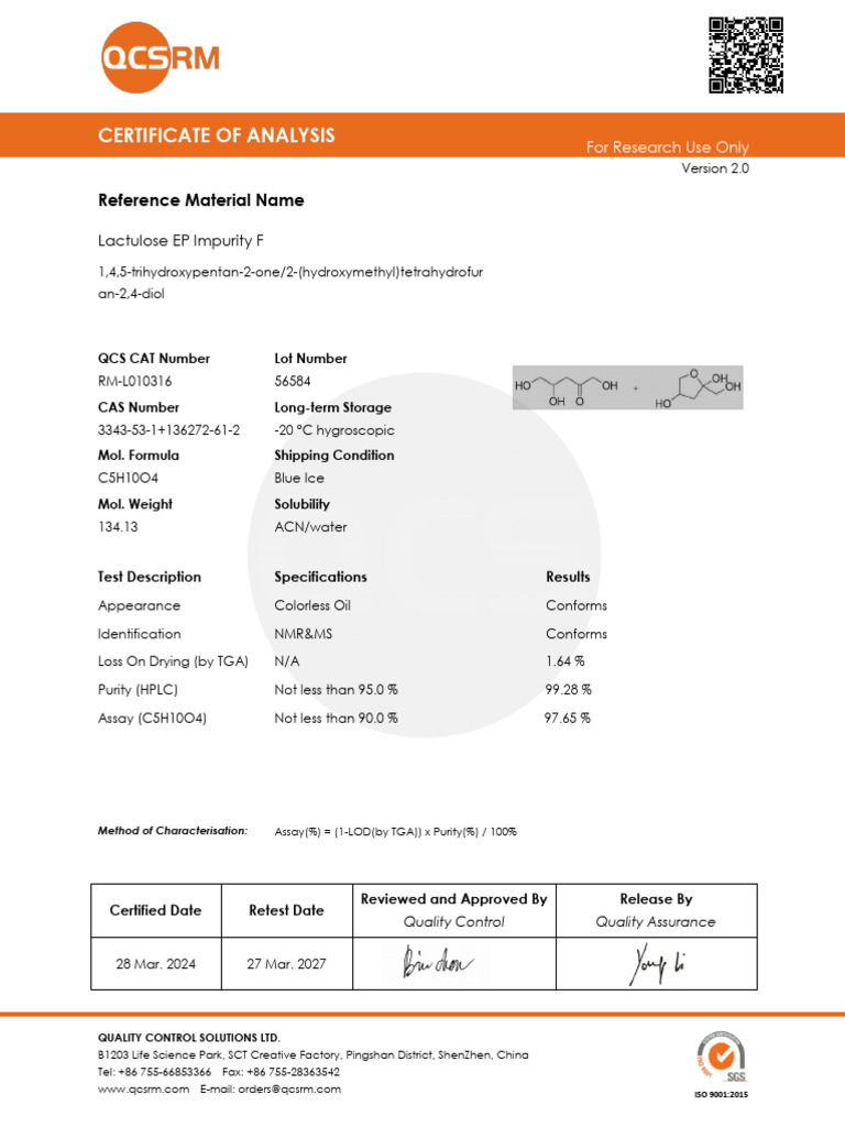 QCS-CoA Sample | PDF