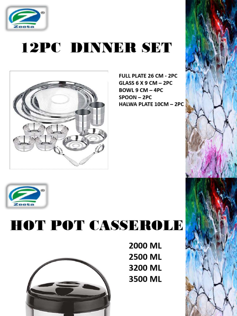 DINNER SET & THERMALWARE Plain | PDF | Science & Mathematics