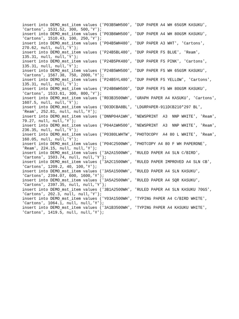 Class note item master data part 3 | PDF