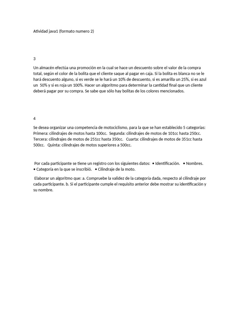 Actividad Java1 18-8-23 p2 | PDF | Negocios | Finanzas y dinero