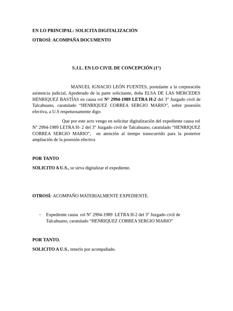 Solicito Digitalización | PDF | Derecho