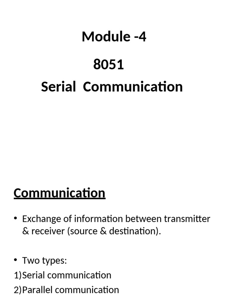 MC Module 4 Serial Communication | PDF | Duplex (Telecommunications) | Data Transmission