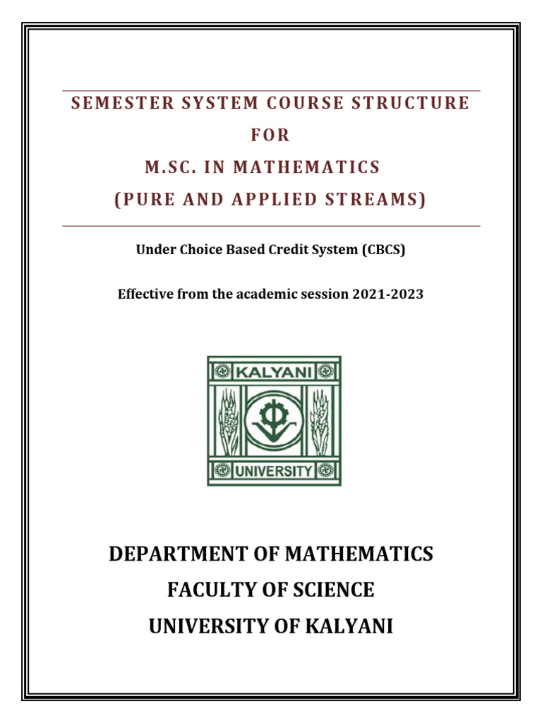 KU Math PG Syllabus 2021 | PDF | Stress (Mechanics) | Continuum Mechanics