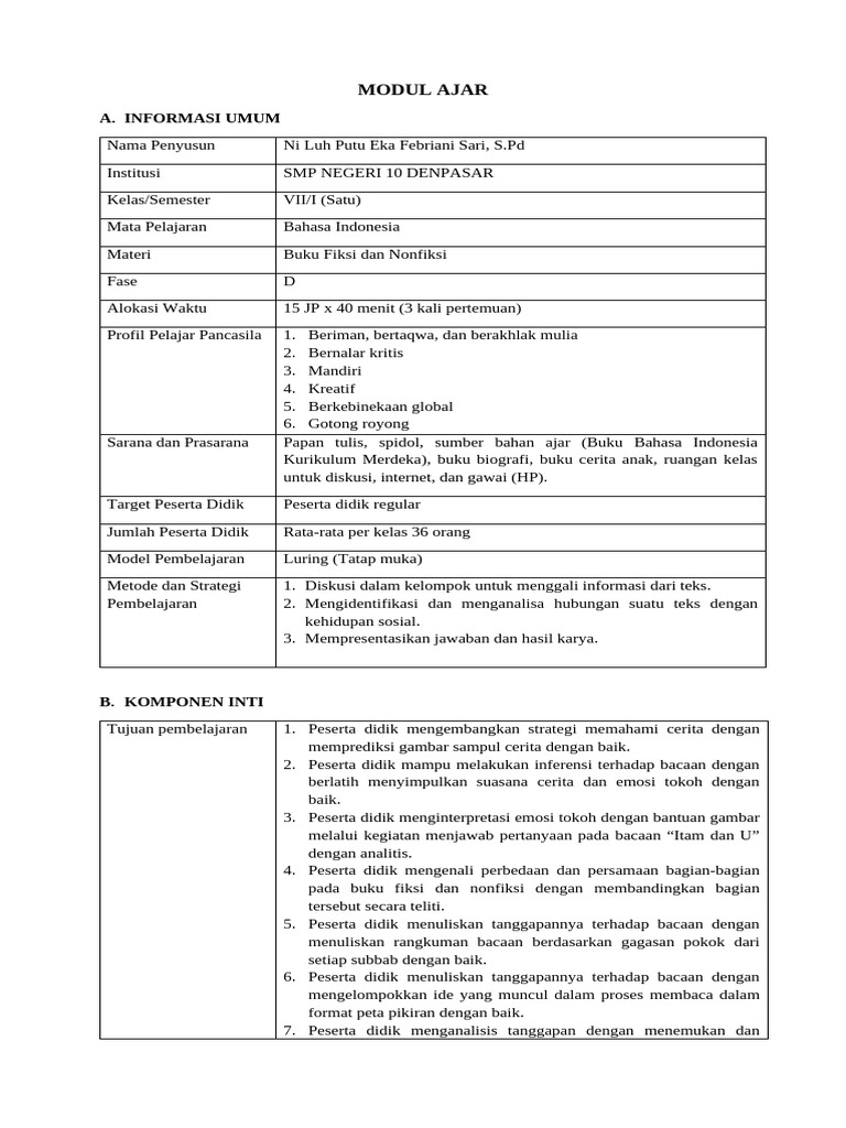 Smt.2 BAB 5 BUKU FIKSI DAN NON FIKSI | PDF | Karier & Perkembangan