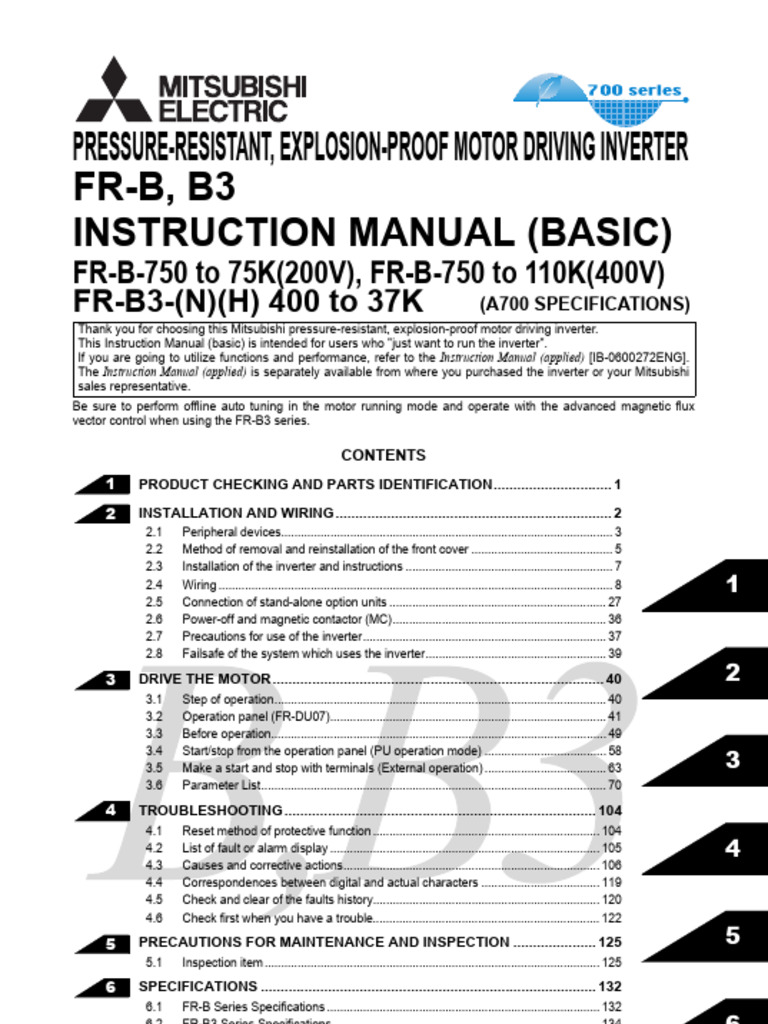 FR-B b3 Instruction Manual (Basic) | PDF | Power Inverter | Power Supply