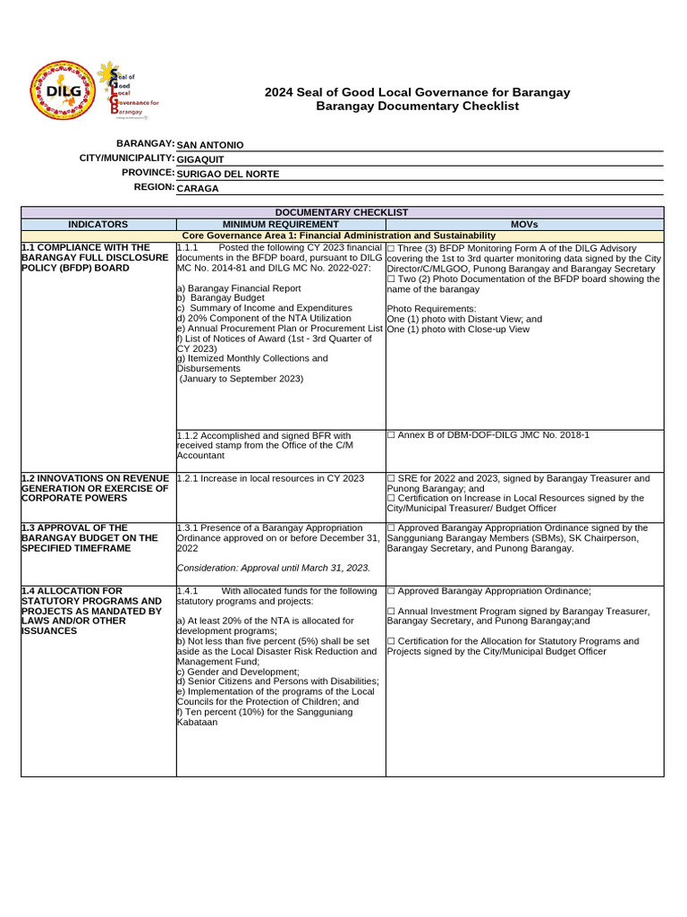 2024 Compiled SGLGB Forms | PDF | Banks | Emergency Management