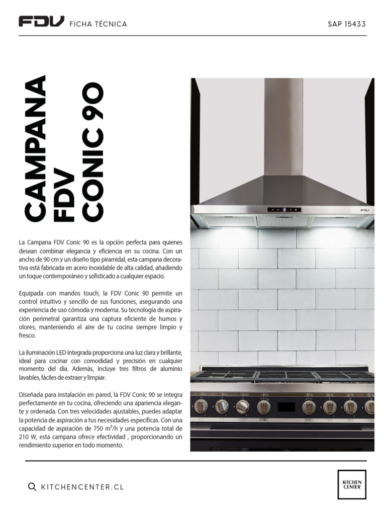 FT Campana FDV Conic 90 | PDF | Diodo emisor de luz | Cocina