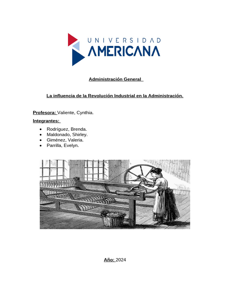 Influencia de La Revolucion Industrial en La Administracion | PDF | Revolución industrial | Business
