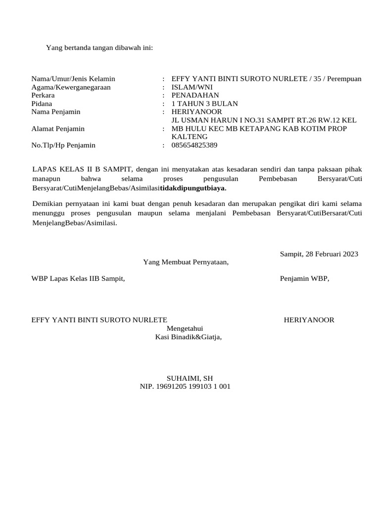 Yang Bertanda Tangan Dibawah Ini | PDF