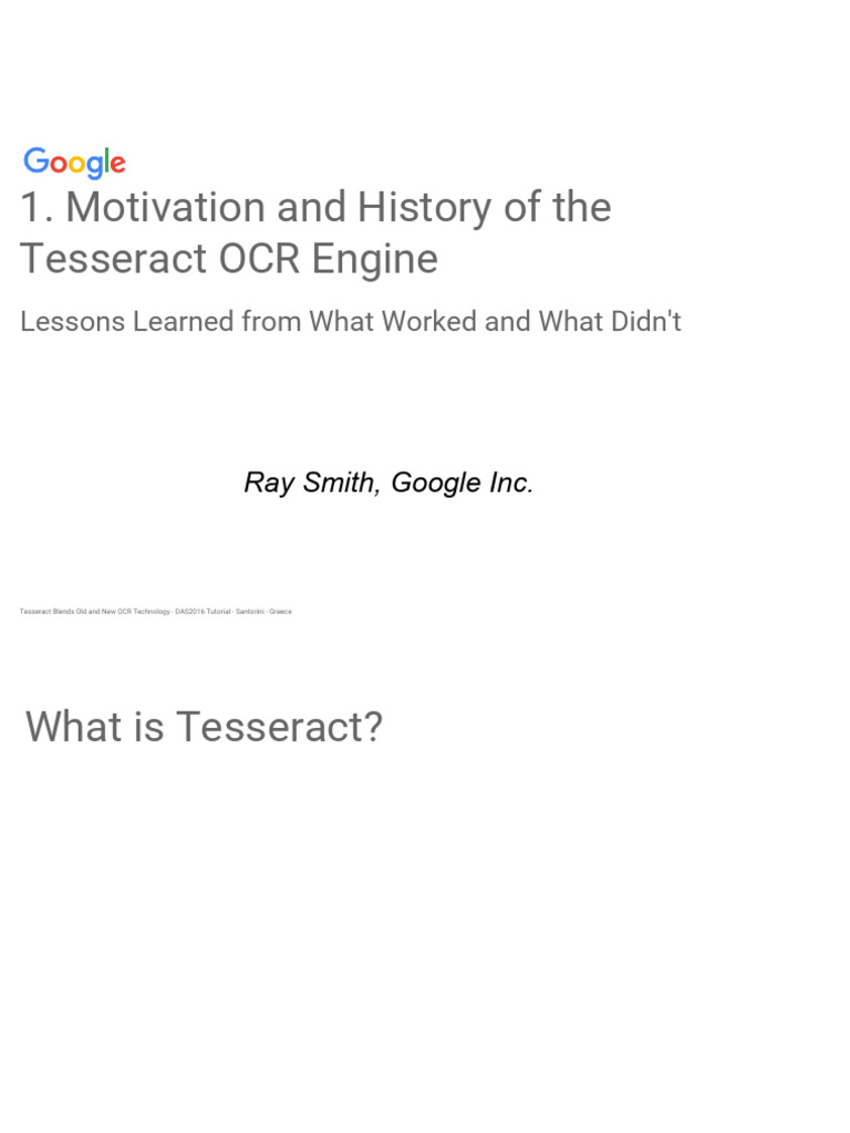 Tesseract 1 | PDF | Optical Character Recognition | Computing