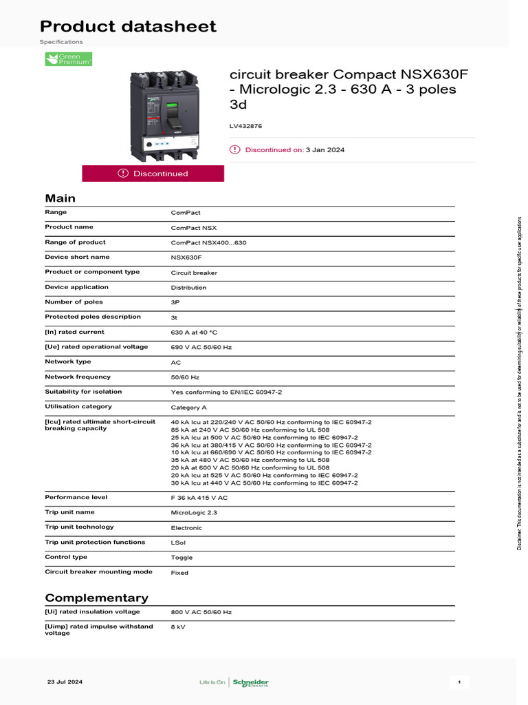Schneider Electric - ComPact-NSX - LV432876 | PDF | Electromagnetism ...