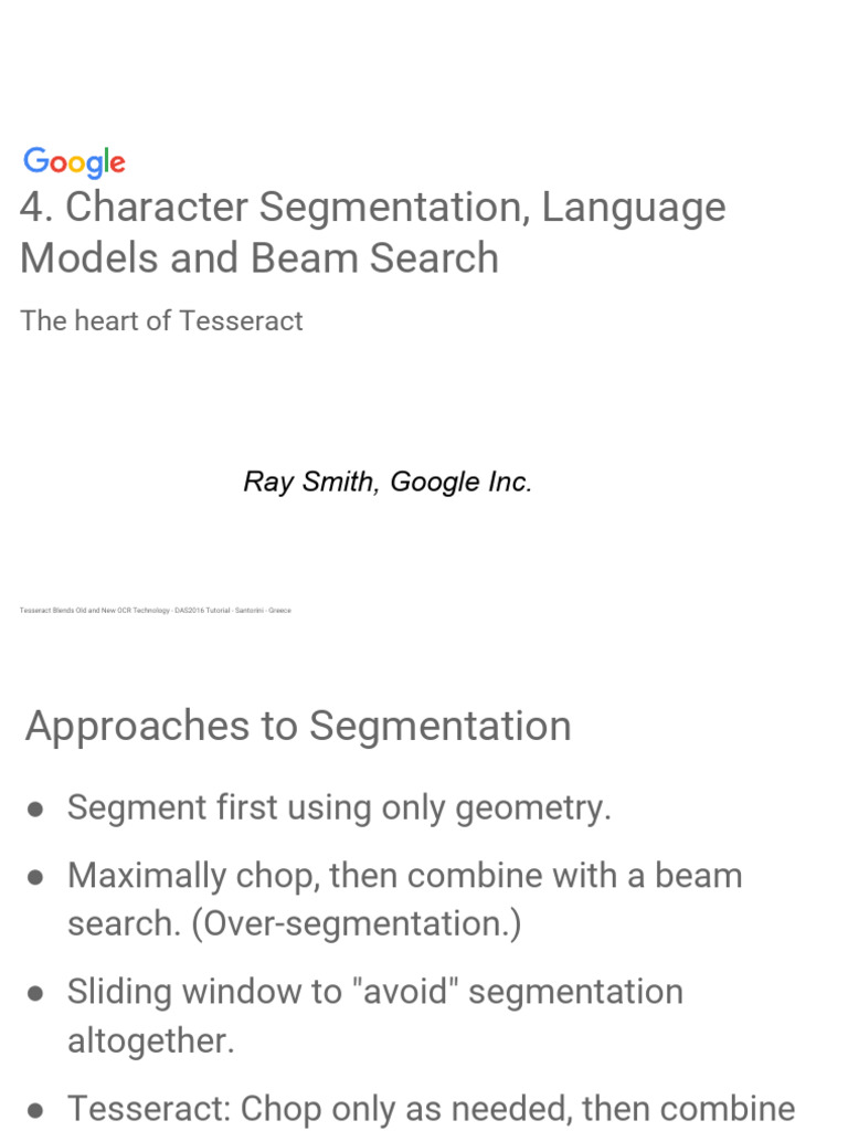 Tesseract 4 | PDF | Optical Character Recognition | Image Segmentation