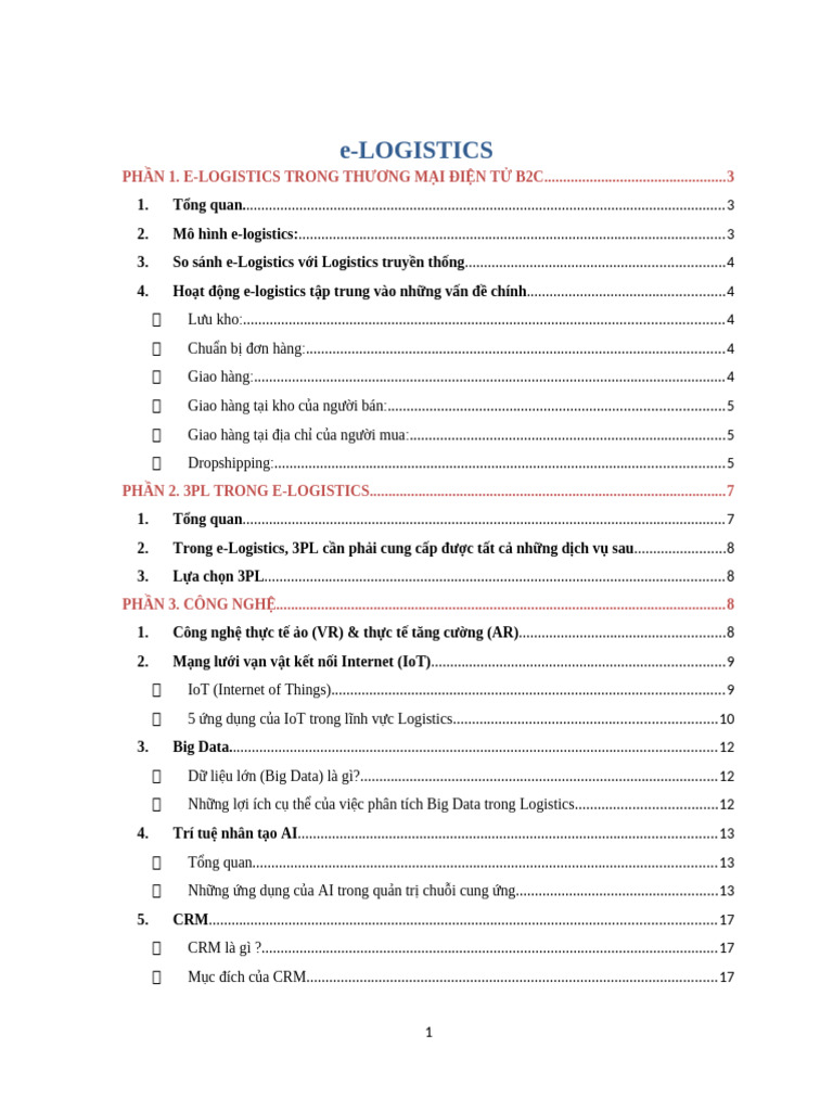 E Logistics | PDF