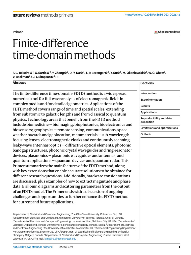 Simpson Finite Difference Time Domain NRMP | PDF | Graphics Processing ...