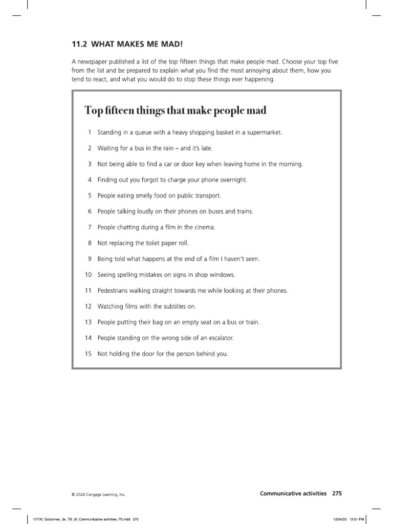 Top 15 Things That Make People Mad | PDF Top 15 Things That Make People Mad | PDF
