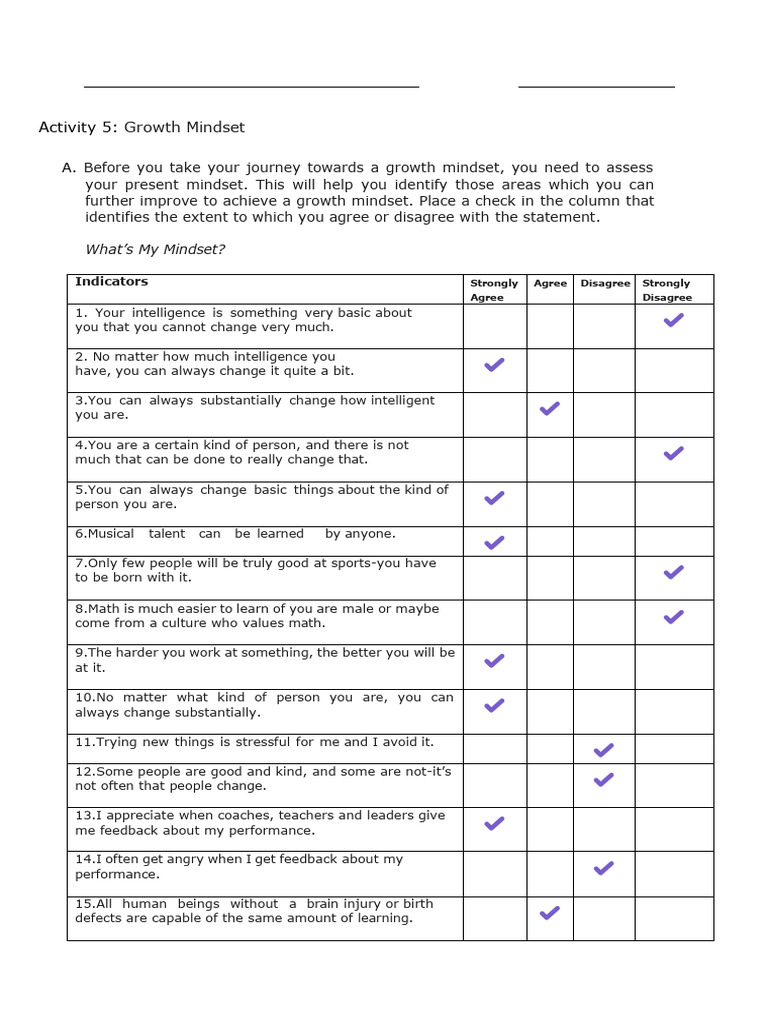 Activity 6 (EPP) | PDF | Mindset | Cognition