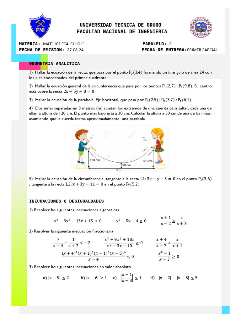 Mat 1101 C Pract 1 - 102705 | PDF | Geometría diferencial | Objetos matemáticos