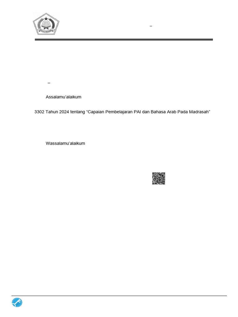Kemenag-Pendis-2024-3302 CP B. Arab Dan PAI Pada Madrasah | PDF