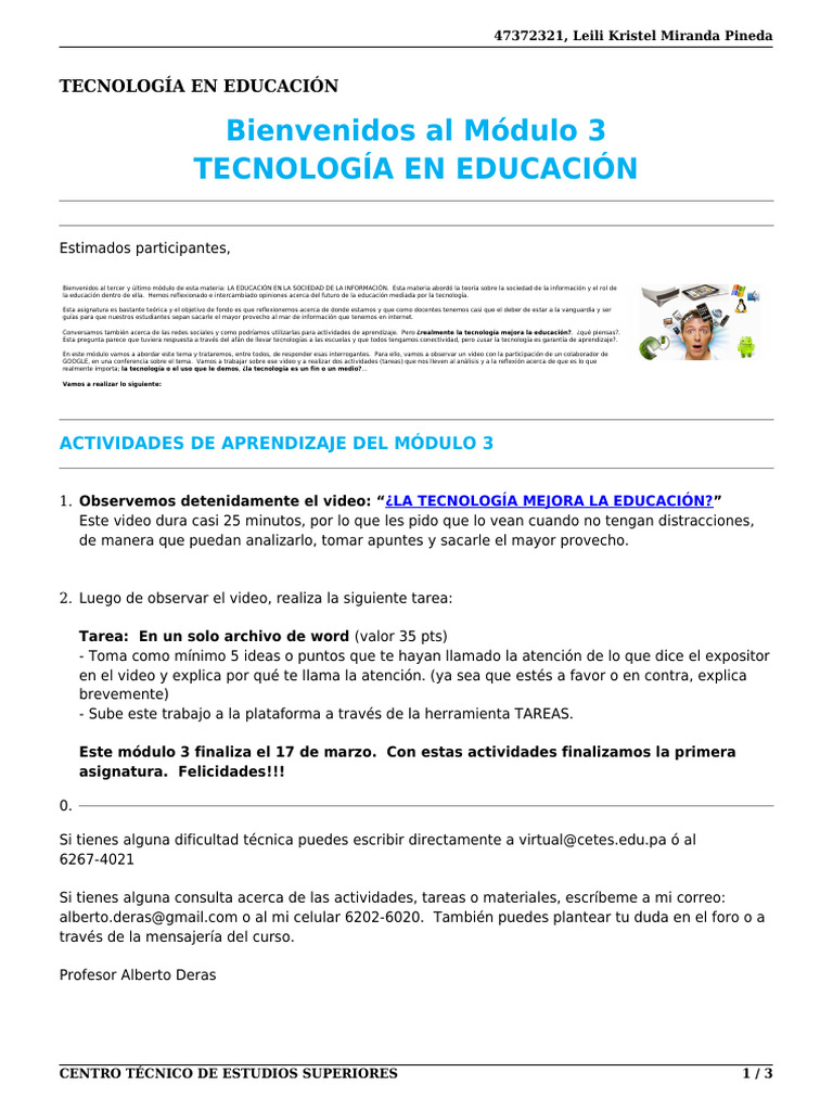 Modulo 3 | PDF | Aprendizaje