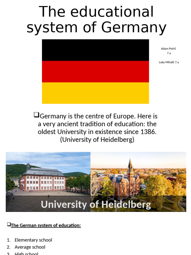 The Germany Education System Presentation | PDF