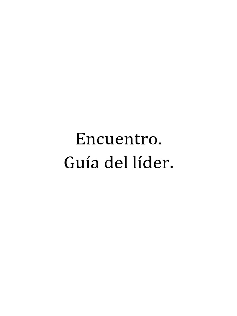 Manual de Encuentro para Líderes Discipulares | PDF | Oración | Enseñando
