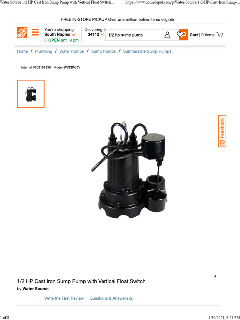 Sump Pump | PDF