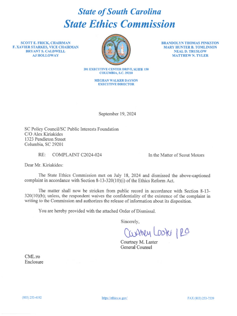 Sept 2024 Dismissal Order | PDF