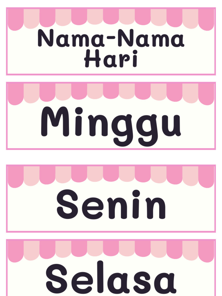 Nama-Nama Hari dalam Seminggu | PDF