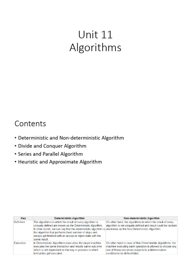 CACS201 Unit 11 - Algorithms | PDF | Theoretical Computer Science | Mathematical Logic
